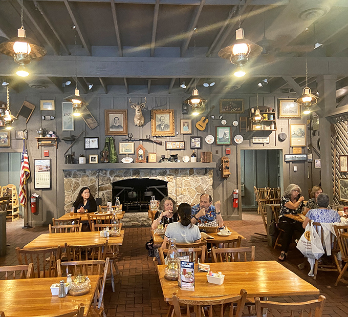 Where strangers become neighbors over plates of comfort food, all beneath the watchful gaze of vintage memorabilia.