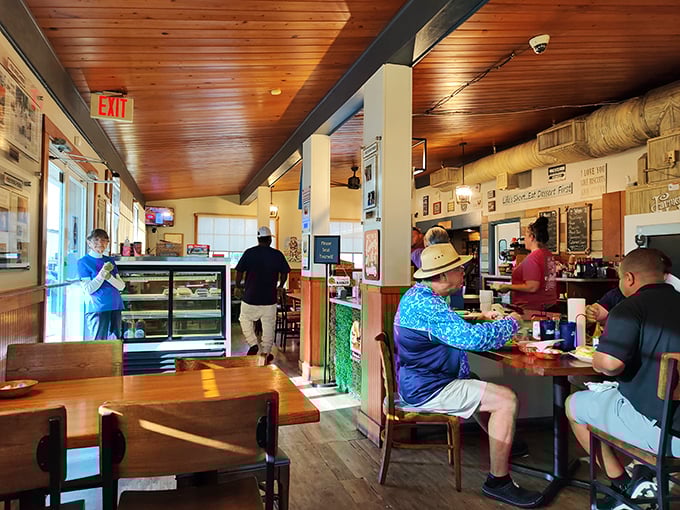 Where locals gather to enjoy honest food without pretense. The wooden ceiling and country d&eacute;cor say "stay awhile" without saying a word.