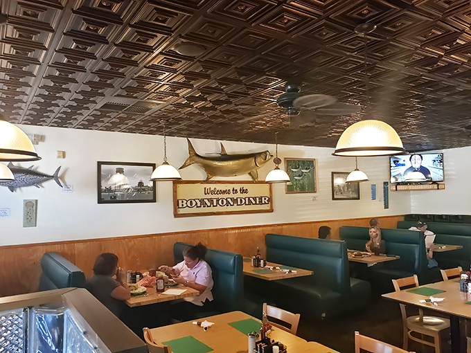 Cozy booths where breakfast dreams come true. That nautical d&eacute;cor reminds you you're in Florida, not some chain restaurant in Anywhere, USA.