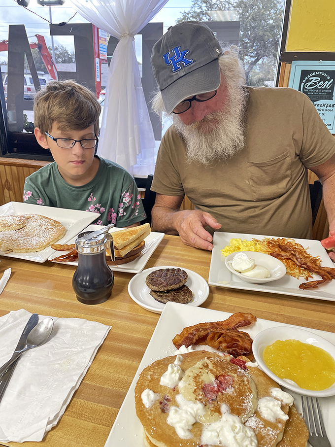 Multi-generational breakfast outings &ndash; where pancakes become the bridge between grandparents and grandkids in the circle of breakfast life.