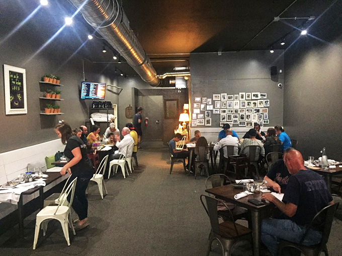 Where strangers become neighbors over plates of good food. Notice how nobody's looking at their phones? That's the power of proper fish and chips.