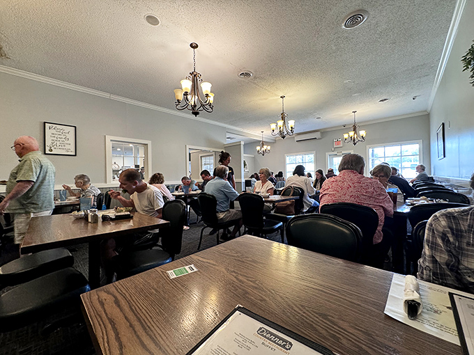 A full house of contented diners proves that word travels fast about truly exceptional breakfast experiences.