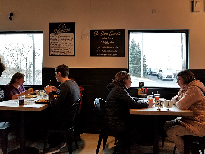 The universal language of good food brings people together&mdash;these diners aren't just eating, they're creating memories.