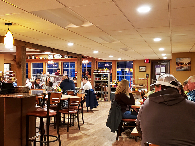 Where locals and travelers break bread together under warm lighting. The packed tables tell you everything you need to know about why detours to Salladasburg are becoming Pennsylvania traditions.