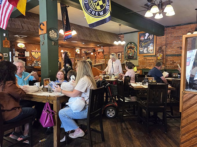 The restaurant buzzes with conversation and clinking glasses&mdash;where locals and visitors alike gather to celebrate the universal language of good food.