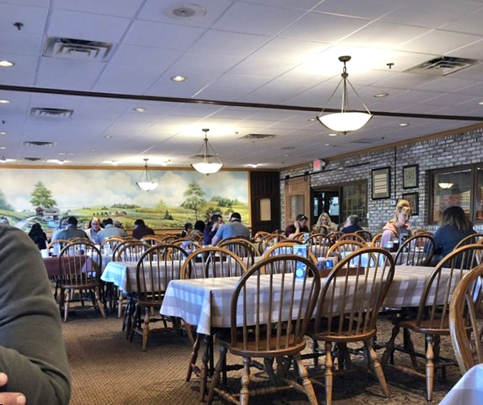 The dining room hums with conversation as locals and travelers unite in the universal language of "mmm" and "pass the gravy, please."