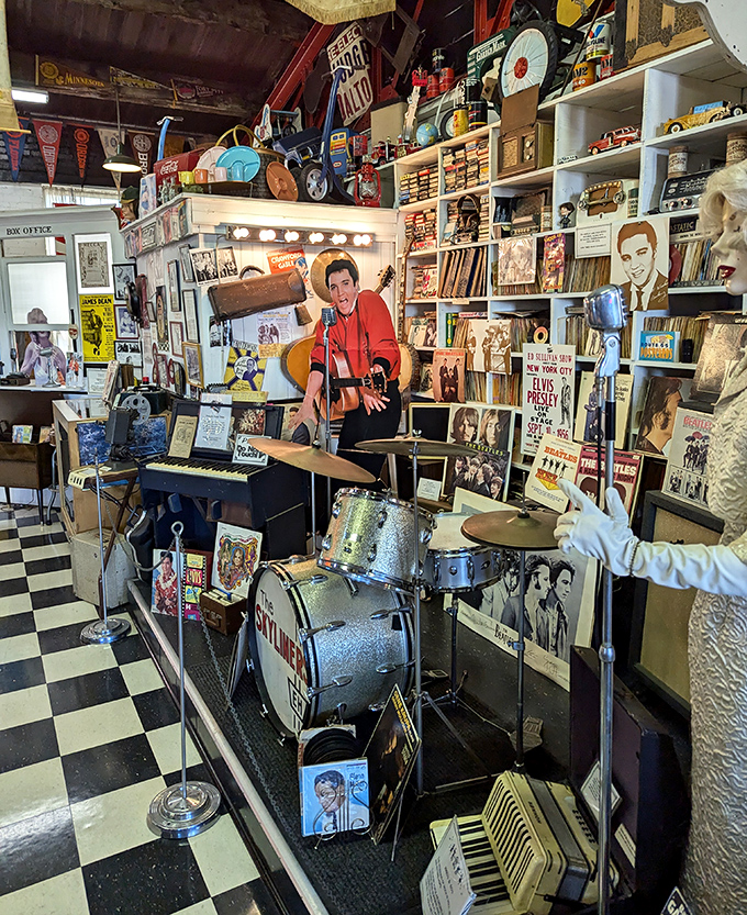 Rock and roll meets automotive culture in this perfectly preserved drum set from music's golden era.
