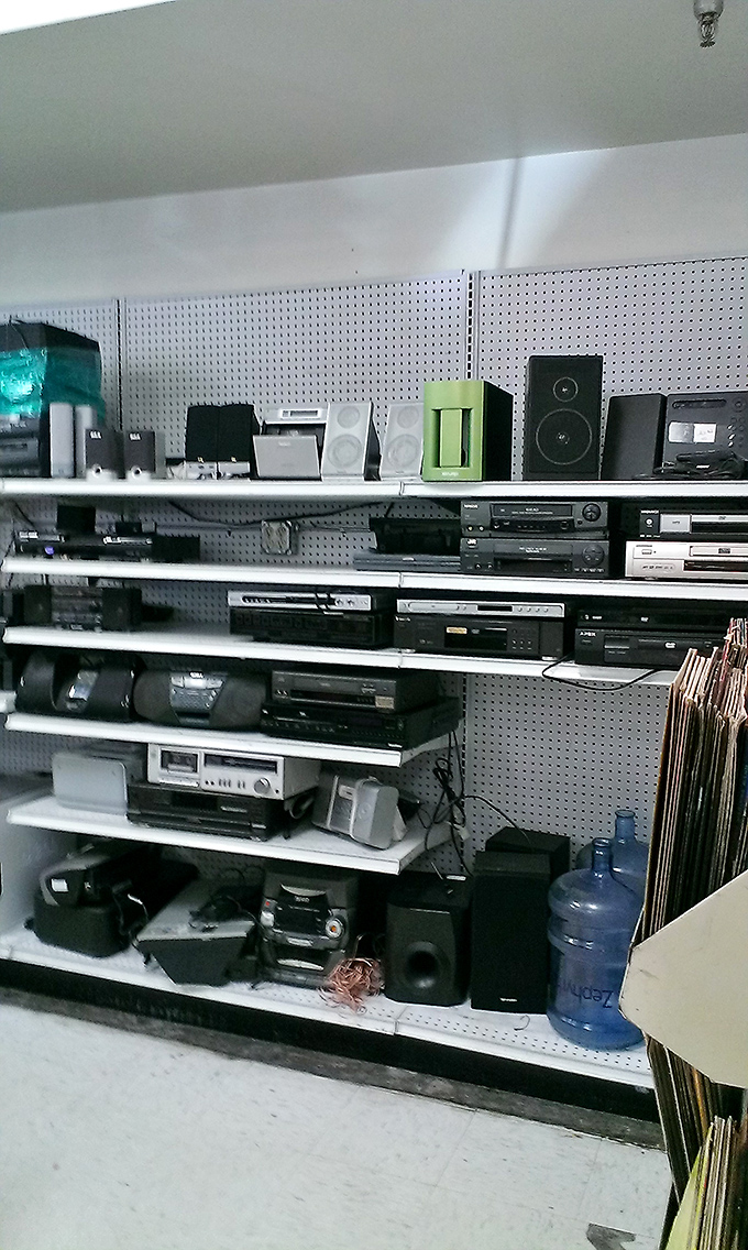 An audiophile's time machine where vintage stereos and speakers promise warmer sound than anything with Bluetooth capability.