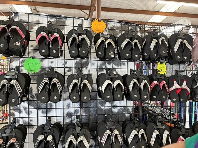 Shoe selections span every style imaginable, from practical comfort to statement pieces demanding attention everywhere.