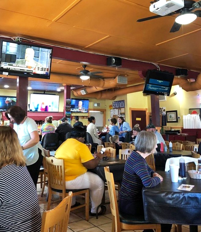 
The bustling dining room hums with the symphony of forks against plates and genuine conversation. No Instagram posing here&mdash;just people actually enjoying their food. 