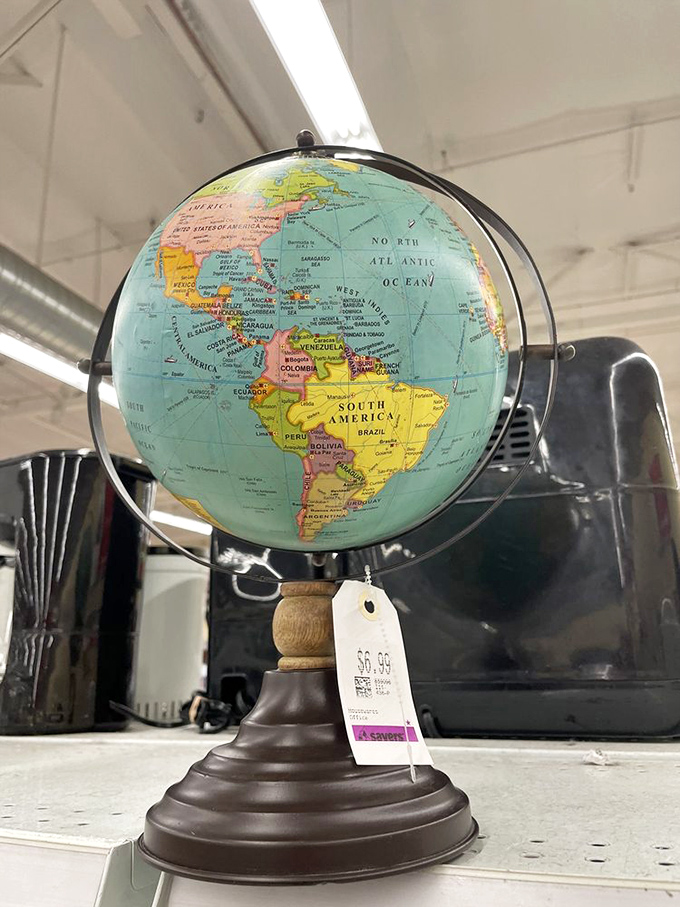 The world at your fingertips for just $6.99. Yesterday's classroom globe becomes tomorrow's home office statement piece.