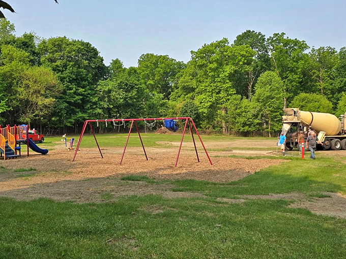 Nothing says "childhood summer memories in the making" quite like a playground waiting for its next adventure.