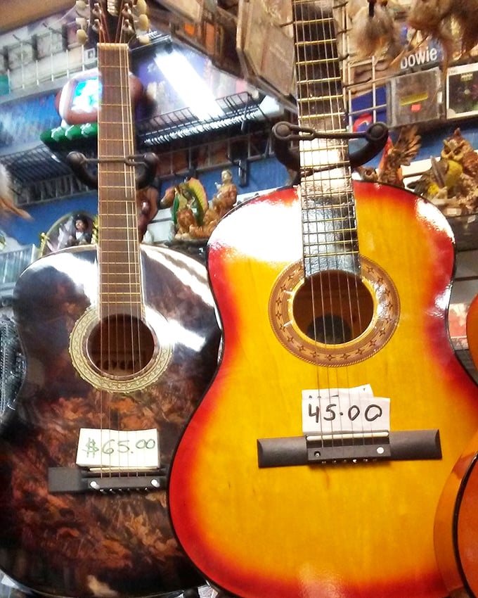 Affordable guitars waiting for their big break. For $45, you're not just buying an instrument&mdash;you're buying potential stardom.