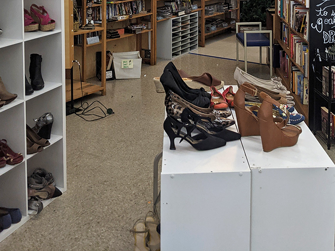 Shoe heaven for the vintage-minded. Those black heels have stories to tell&mdash;probably involving dance floors from decades past.