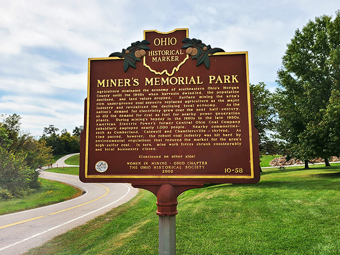 The historical marker explains what Wikipedia can't—the human story behind this mechanical marvel and its impact on generations of Ohio families.