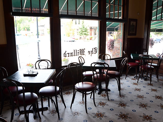 Sunlight streams through The Willard's windows, illuminating a dining area where generations of Hoosiers have marked milestones over plates of that legendary tenderloin.