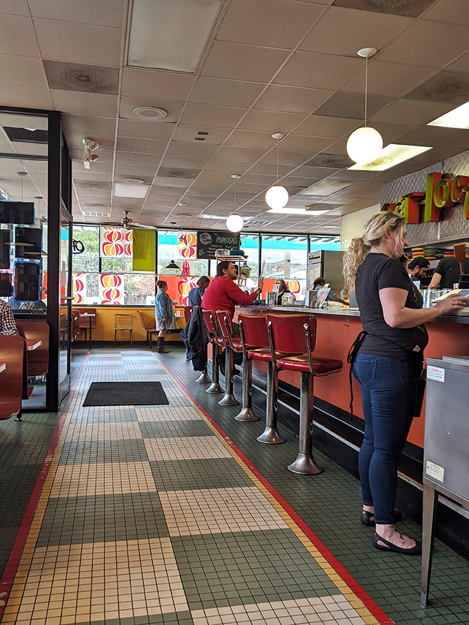 Spacious booths and cheerful atmosphere create the perfect setting for memorable meals and meaningful conversations together.