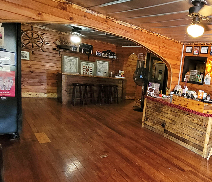 Wooden walls tell stories of countless seafood feasts past, while the warm lighting promises you're about to create your own memorable chapter.