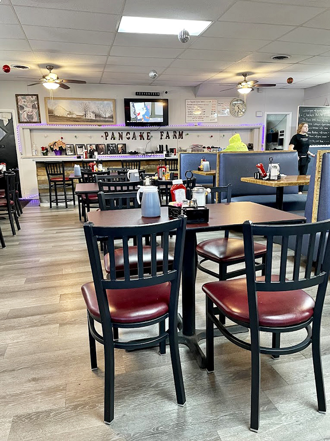 Simple, warm, welcoming&mdash;the dining room epitomizes small-town charm. Every chair tells a story of lingering conversations over bottomless coffee.