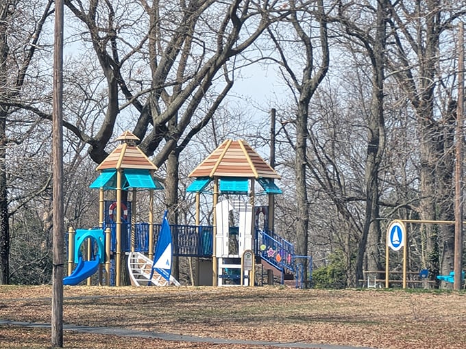 Childhood headquarters where important business is conducted: conquering slides, negotiating turns, and planning imaginary expeditions.