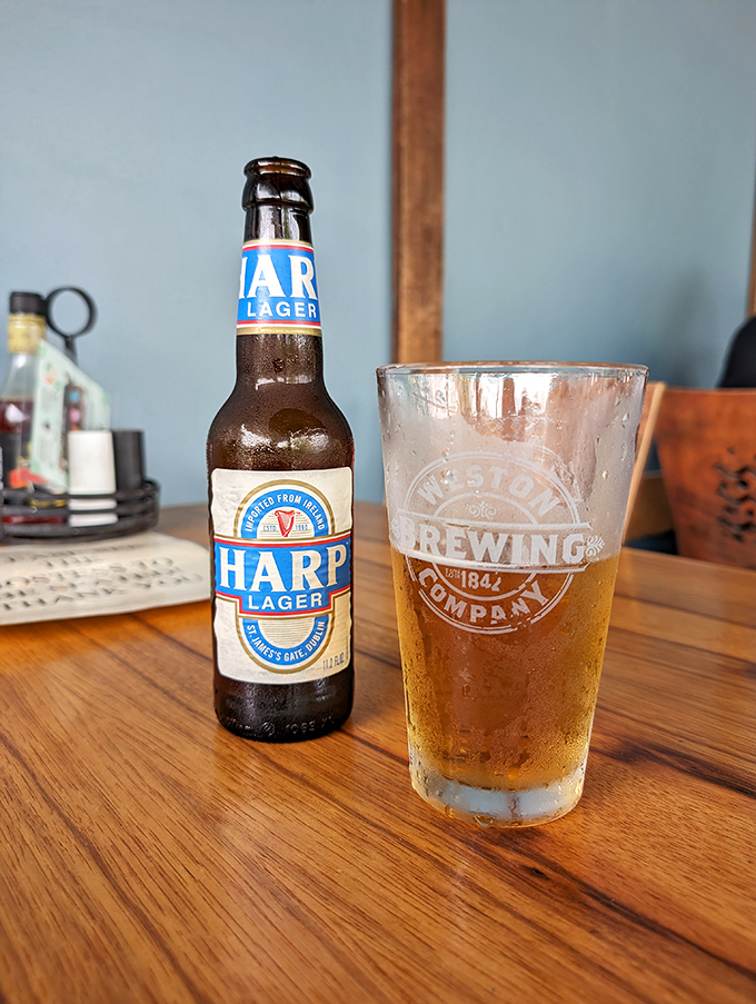 A perfectly poured Harp Lager in a Weston Brewing Company glass &ndash; liquid gold that tastes even better when sipped in a 175-year-old cave.