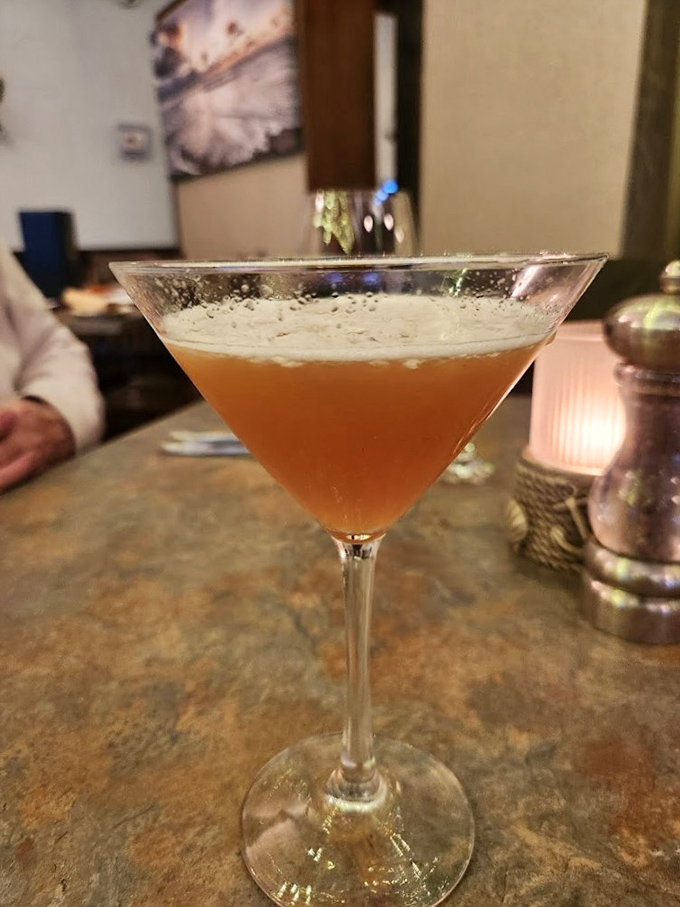 A cocktail so photogenic it probably has its own Instagram. The perfect companion for seafood adventures or just Tuesday night philosophy.