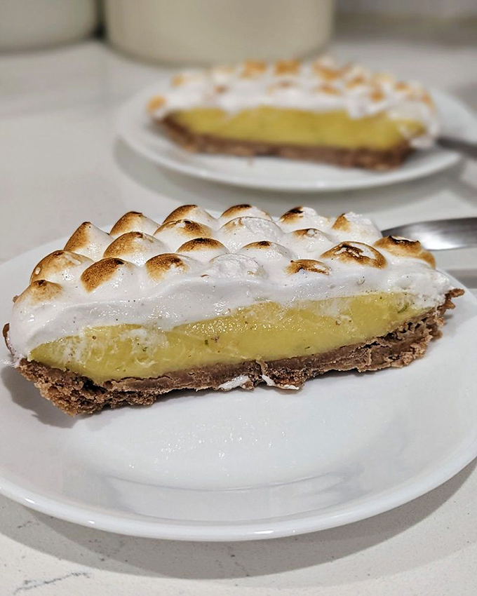 A slice of meringue pie so perfectly toasted it makes you wonder if they employ a dedicated blowtorch artist in the kitchen.