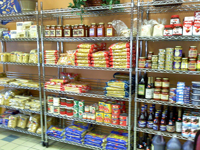 The mini grocery section lets you take a slice of Italy home, proving that good taste extends beyond the bakery counter.