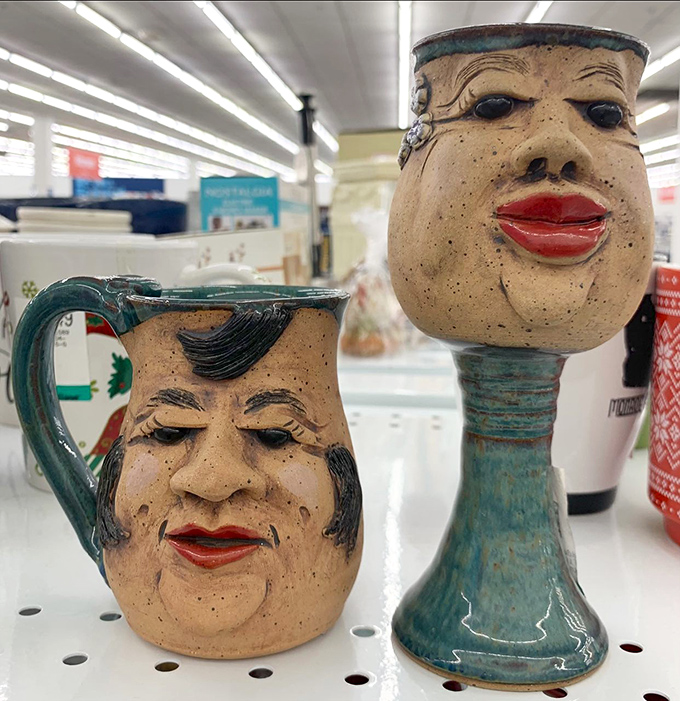 Face mugs with personality to spare! Nothing says "conversation starter" like drinking your morning coffee from a ceramic visage with attitude.