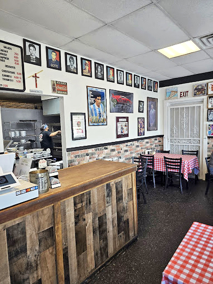 Every angle reveals new treasures in this wonderfully cluttered shrine to pizza parlor perfection and memories.