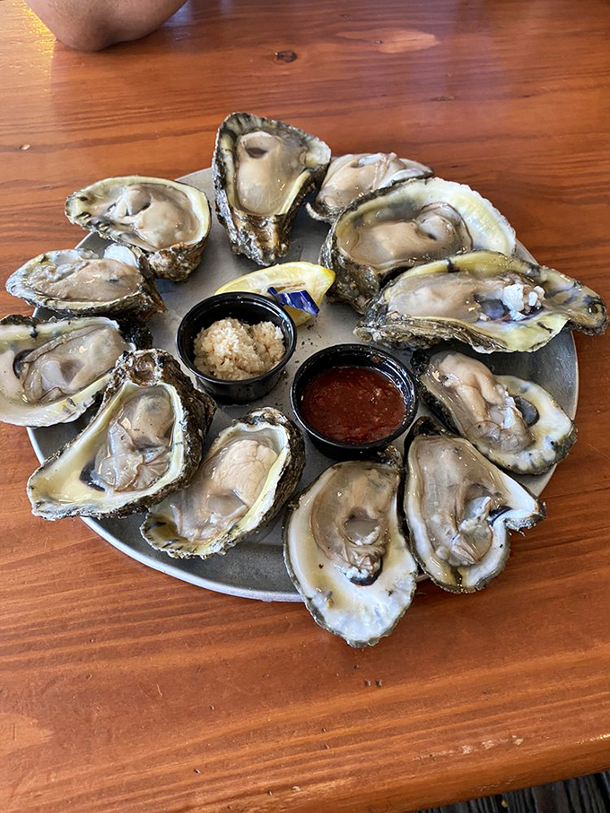 These oysters aren't just served&mdash;they're presented like the briny celebrities they are. Nature's perfect appetizer with a side of sass.