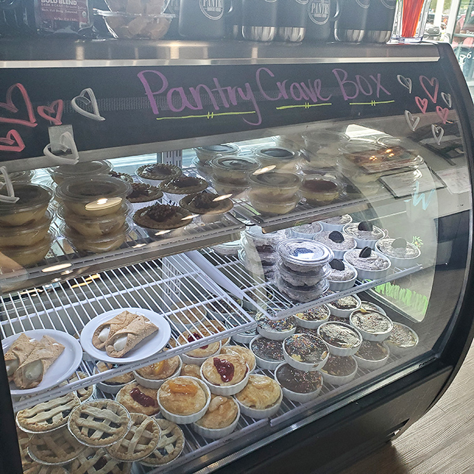 The "Pantry Crave Box" display case: where willpower goes to surrender. These little desserts are plotting a delicious conspiracy against your best intentions.