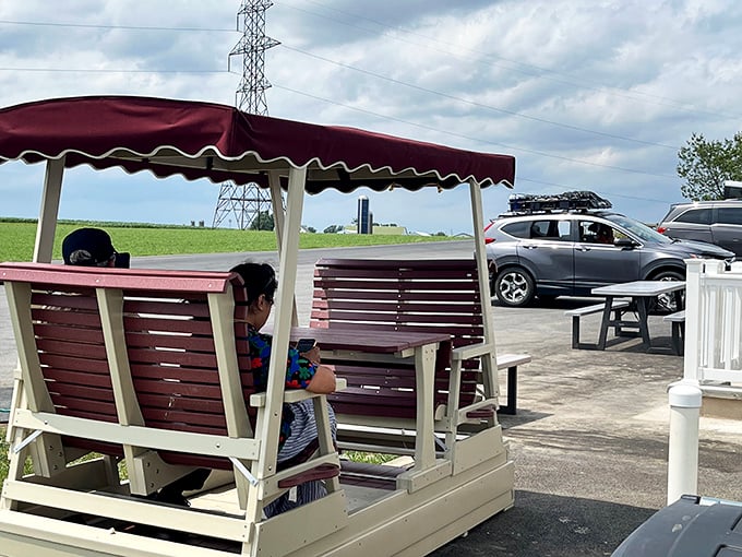 The outdoor glider offers a front-row seat to Lancaster County's slower rhythms. The perfect spot to contemplate life's big questions&mdash;or just enjoy that pretzel.
