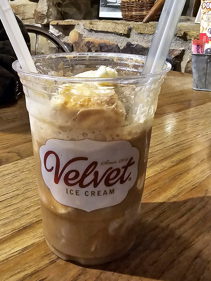 The root beer float: where carbonation meets creamy vanilla in a dance as old as time. Simple perfection in a branded cup. 