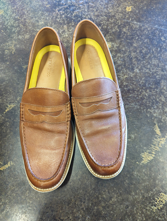 Cole Haan penny loafers with a surprise pop of yellow inside. Like finding a sports car at compact car prices!