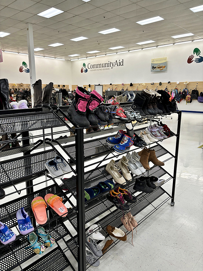 Shoe paradise! Where Cinderella would shop if she had a budget and practical taste in footwear.