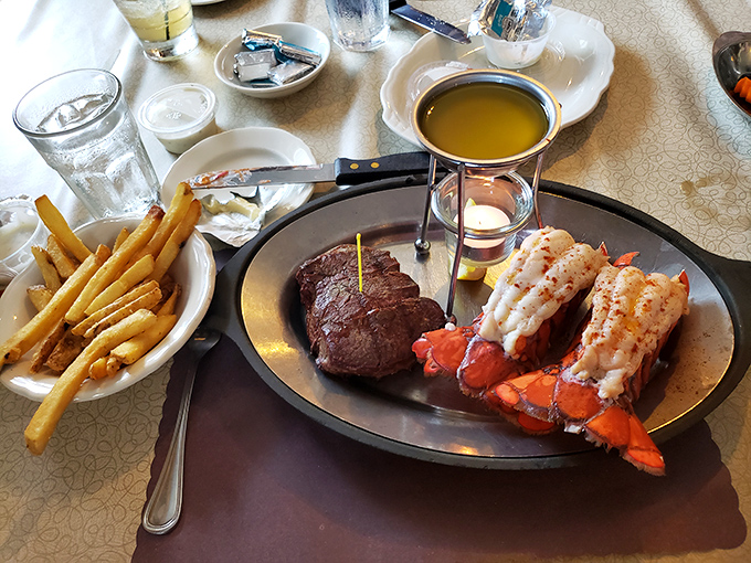 Land meets sea in perfect harmony&mdash;a plate that answers the eternal question "steak or lobster?" with a resounding "why choose?"