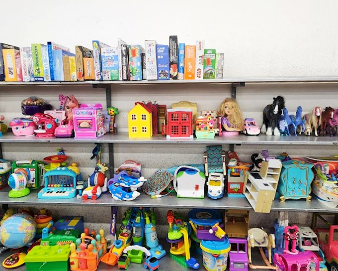 The toy section: where childhood memories are recycled, plastic is repurposed, and parents' wallets get a much-needed break.