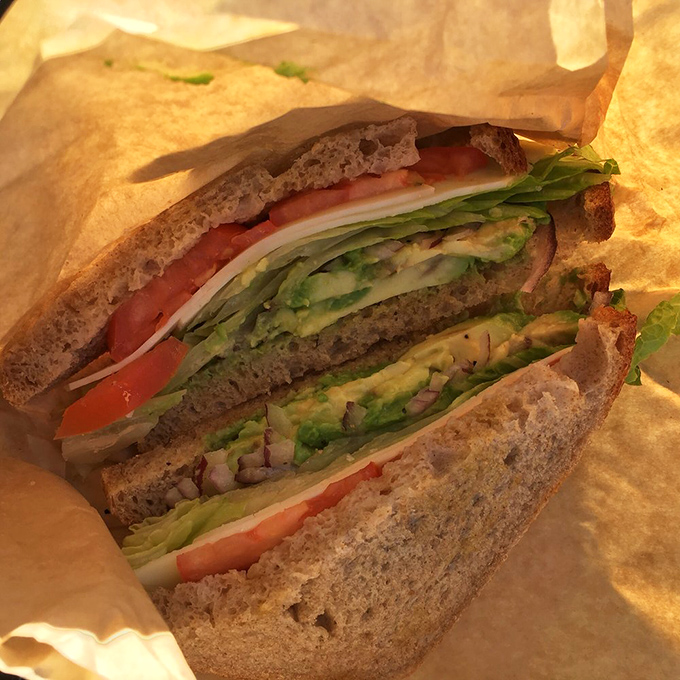 Layer upon layer of fresh vegetables, perfectly stacked between hearty bread &ndash; a sandwich that makes you forget meat exists.