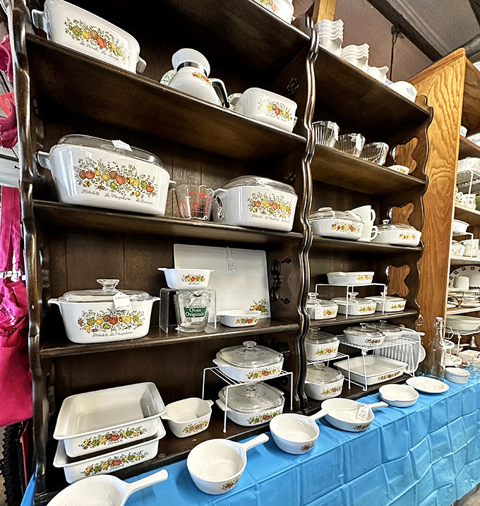 Vintage CorningWare that survived decades of family dinners stands ready for a second act in your kitchen's ongoing drama.