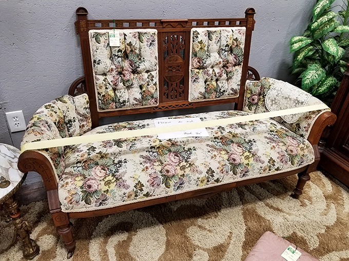 This floral-upholstered beauty has supported more family conversations than a therapist's couch, with infinitely better style and comfort.
