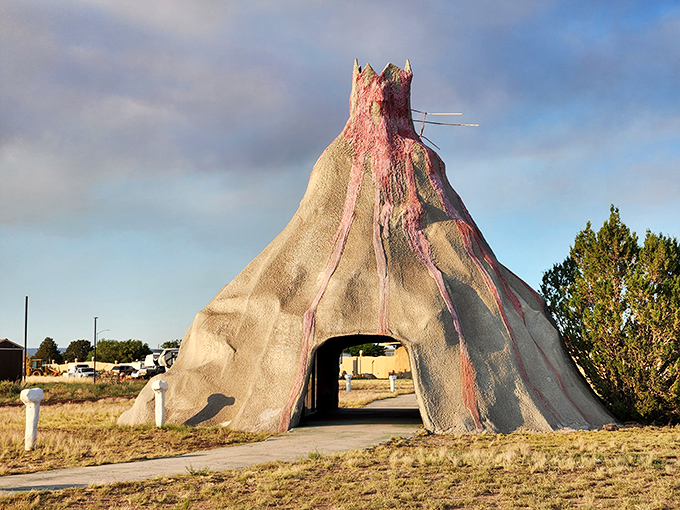 Not your average roadside attraction &ndash; this volcanic entryway looks like it might lead to a Stone Age speakeasy.