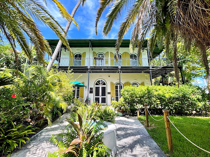 Sunshine yellow with tropical green – Hemingway's home is as vibrant and lively as his prose.
