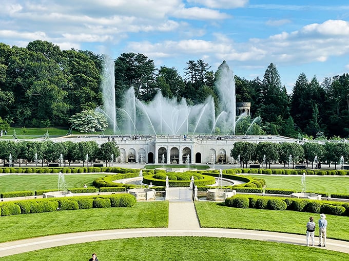 Longwood Gardens' fountains dance skyward like nature and engineering decided to throw a spectacular party together.