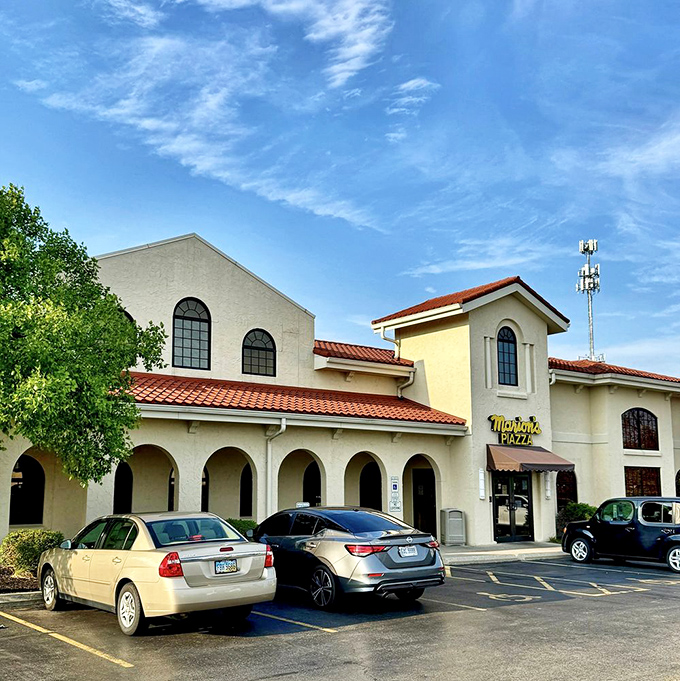 This impressive Spanish-style architecture houses pizza perfection that's been delighting Dayton for generations.