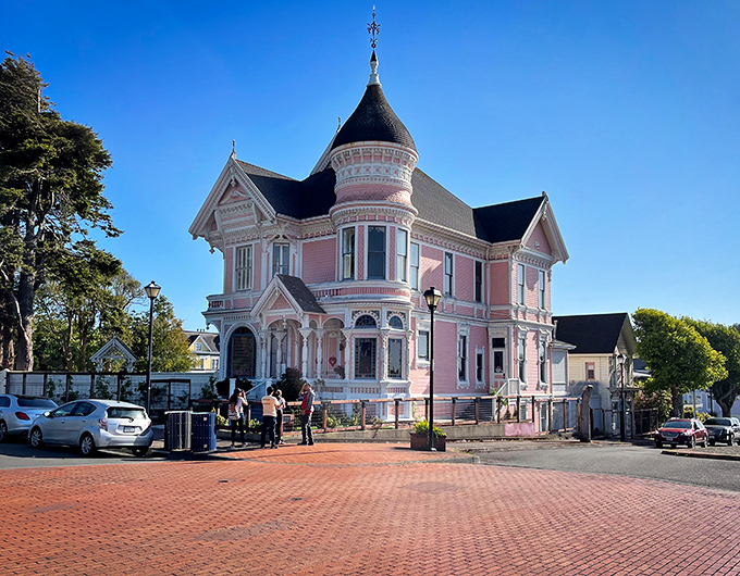 Eureka's historic district showcases some of California's finest Victorian architecture. That pink lady is dressed to impress!