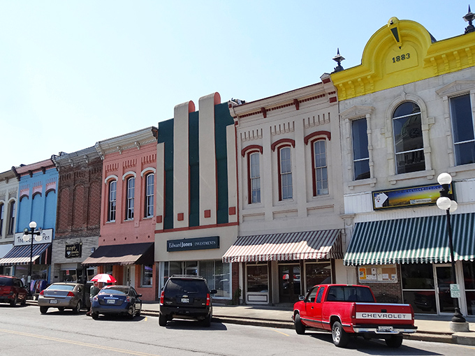 Pulaski's colorful historic storefronts create a vibrant downtown atmosphere where shopping local doesn't break the bank.