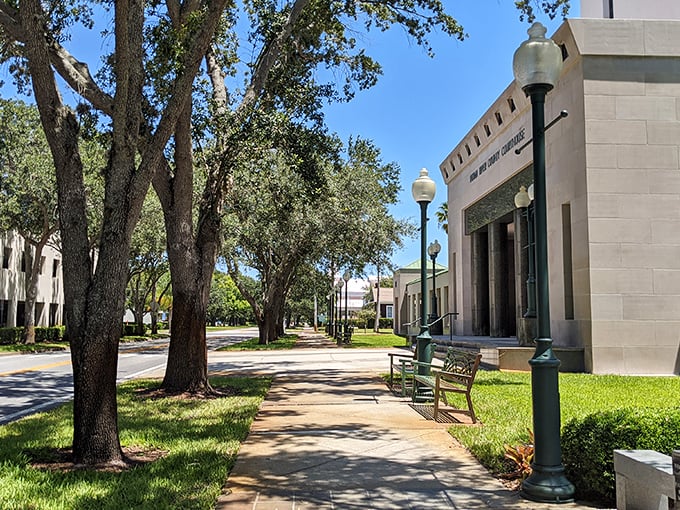 Treasure Coast without the treasure hunt! Vero Beach's charming Theatre Plaza offers small-town entertainment with vintage Florida style.