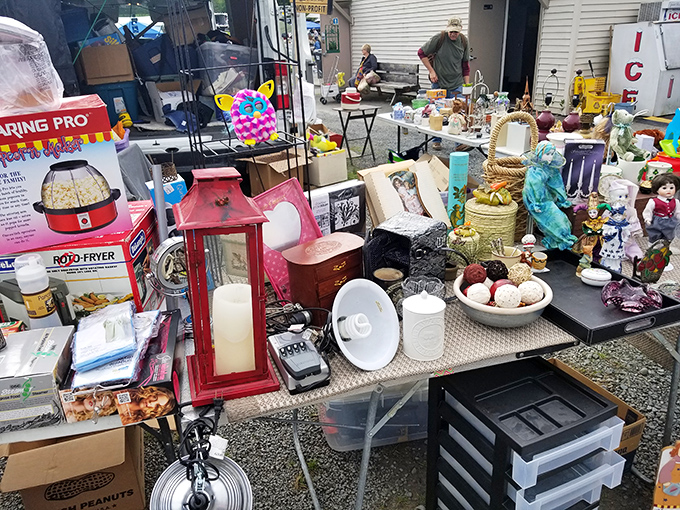 Bargain hunting headquarters! Blue Ridge Flea Market's outdoor vendors create a maze of merchandise where patience reveals hidden treasures.
