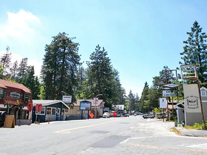 Crestline welcomes you with a sign that might as well say "Relax, you've escaped the rat race" as mountain air fills your lungs.